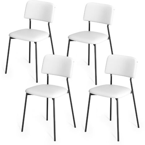 Bealife Set di 4 Sedie da Pranzo Moderne con Schienale Imbottito, Struttura in Metallo e Piedini ...
