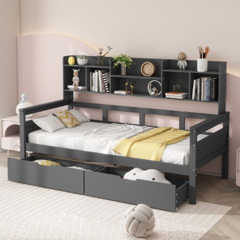 Letti con cassetti 90x200cm letti per bambini con 2 cassetti, letti ...