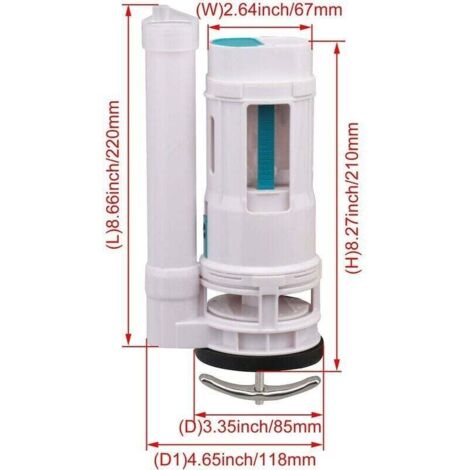 Válvula de entrada de agua para inodoro con doble pulsador y doble ...