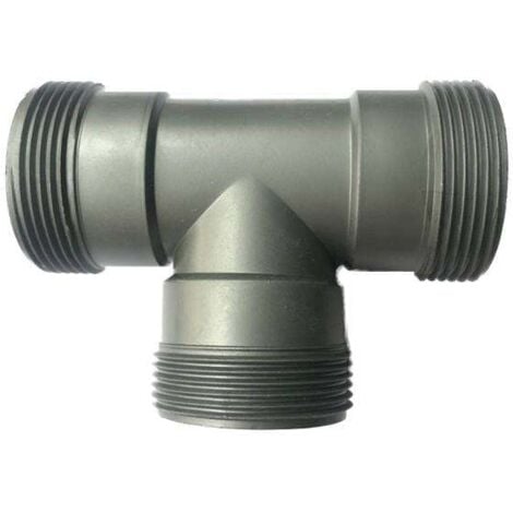 Tubo en T con rosca exterior, fabricado en polipropileno - 46 mm