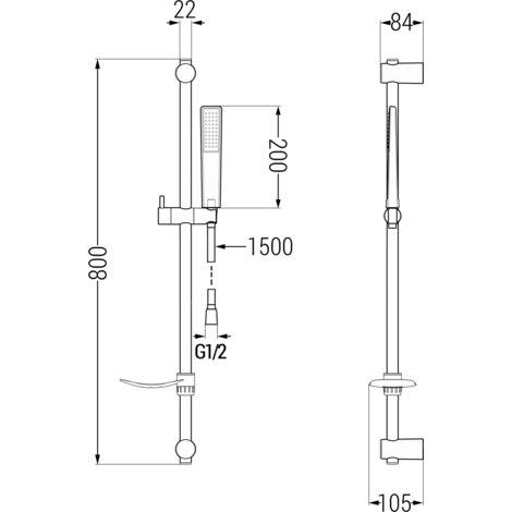 Mexen DF72 Schiebe-Dusch-Set, Chrom - 785724582-00