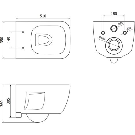 Mexen WC-Unterputzmontageset Felix Slim Rahmen mit WC Margo, Weiß ...