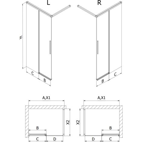 Mexen Rox Duschwand Walk-in 70 x 200 cm, transparent 8 mm, Gold gebürstet - 8C2-070-003-55-00