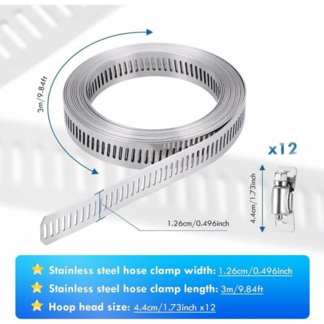 Fascetta stringitubo, fascetta stringitubo in acciaio inox 304 ...