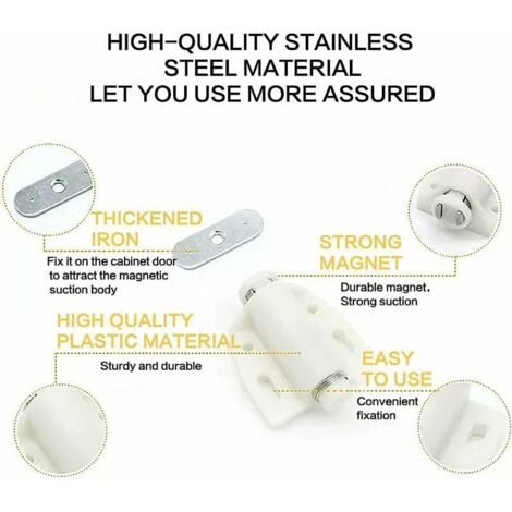 Confezione da 8 chiusure magnetiche a molla per porte, chiusure ...