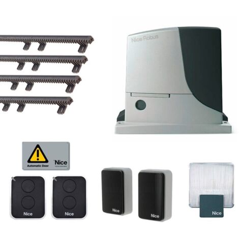 NICE ROBUS KIT 600 BD 24V PER CANCELLI SCORREVOLI FINO A 600 KG 4MT CREMAGLIERA RB600BDKCE