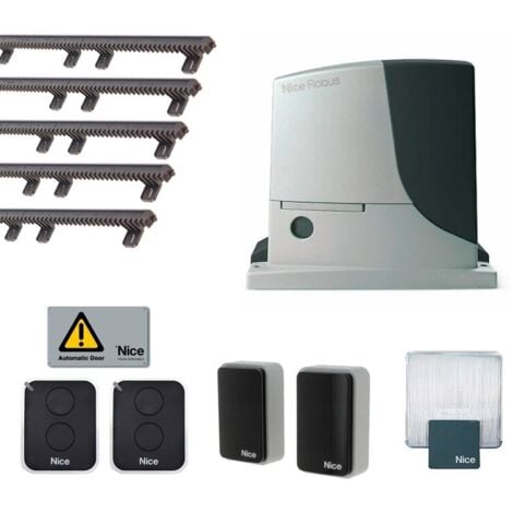 NICE ROBUS KIT 600 BD 24V PER CANCELLI SCORREVOLI FINO A 600 KG 5MT CREMAGLIERA RB600BDKCE