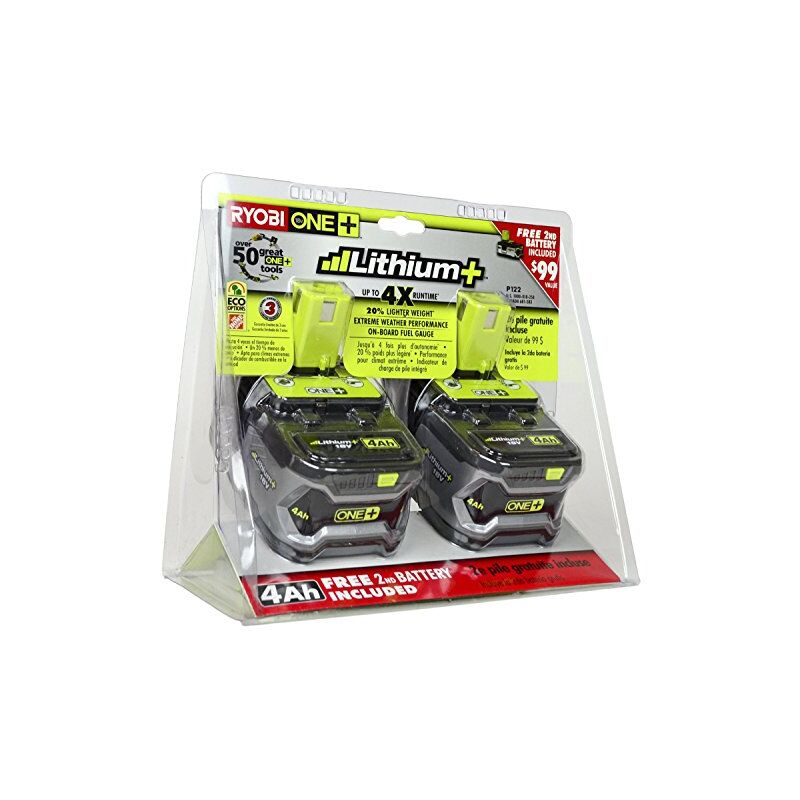 Ryobi RB18L40 2 Batteries 18V 4,0 Ah Indicateurs de Charge