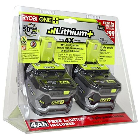 Ryobi RB18L40 2 Batteries 18V 4,0 Ah Indicateurs de Charge