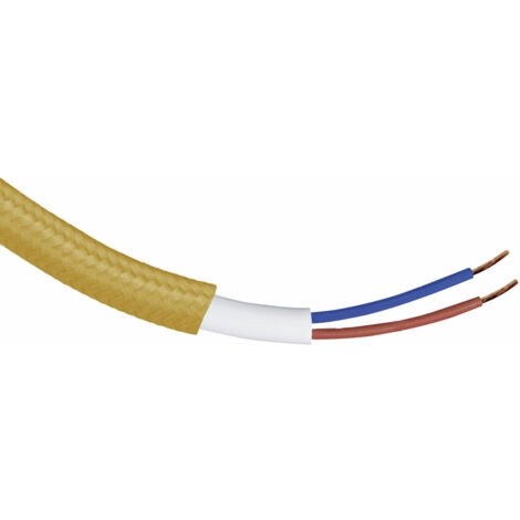 Câble électrique tissu jaune, long. 3m, diam. 6.2mm - Tibelec