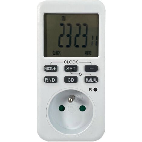 Programmateur Journalier et Hebdomadaire, digital écran large, 10 programmes, voyant de ...