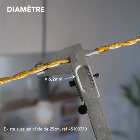 Câble électrique torsadé doré antique, long. 3m, diam. 6.2mm - Tibelec