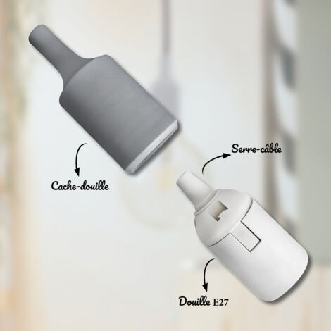 TIBELEC Douille e27 filetage silicone gris TIBELEC
