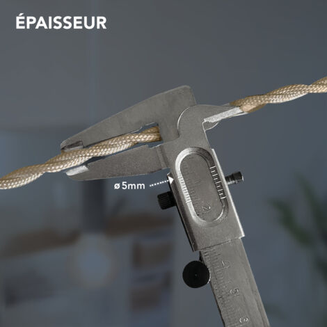 Câble électrique torsadé lin, long. 3m, diam. 6.2mm - Tibelec