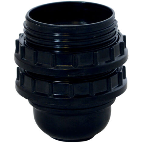 Douille filetée bakélite E27 noire double bague- Tibelec