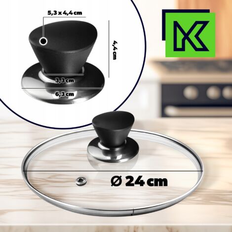 KADAX Couvercle 24 cm Couvercle en verre pour une casserole