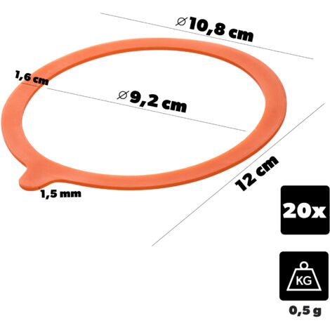 Élastiques pour bocaux, joints, joint pour bocaux, 9,2 cm, 20 pcs.