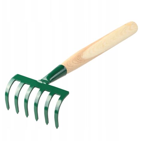 Râteau de jardin en métal KADAX, manche 6 dents