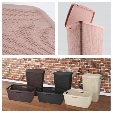 CURVER Jute Panier A Linge Rose Dawn 58L 43X34Xh58,2Cm