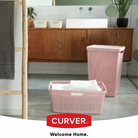 CURVER Jute Panier A Linge Rose Dawn 58L 43X34Xh58,2Cm