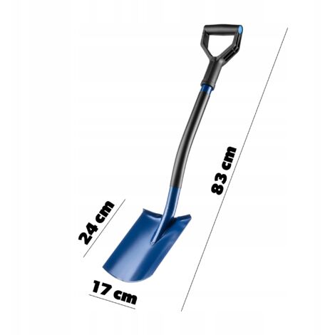 KADAX Bêche de jardin avec tête en acier, pelle avec manche en métal ...