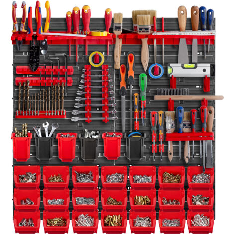 KADAX Planche à Outils Atelier Mur 78x78cm 51pcs Boîtes de Garage Outils