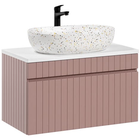 Mobile bagno con lavabo Zelie rosa 80cm