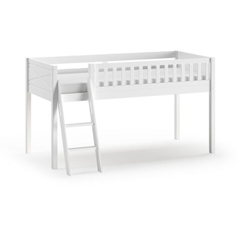 Vipack Scott 90x200 letto a mezza altezza con rete a doghe Bianco