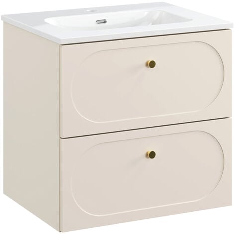 Mobile bagno con lavabo Sanae beige sabbia 60cm