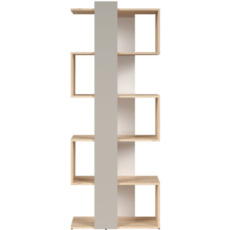 Bücherregal Stella , Holzoptik und Grau, 191cm