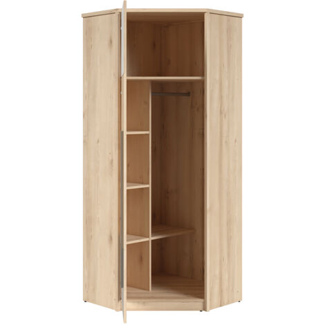 Schrank Stella mit 1 Tür, Holzoptik und Grau, 198.5cm