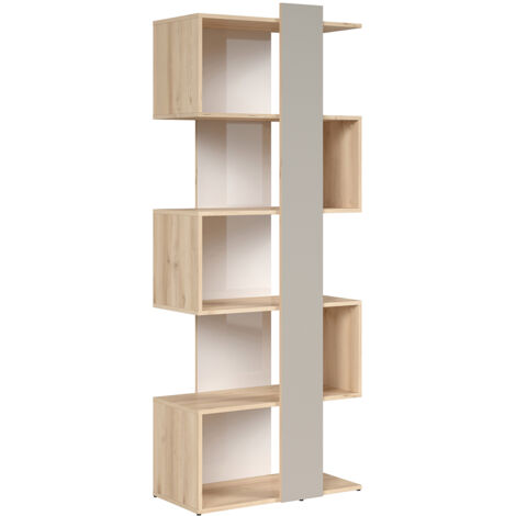 Bücherregal Stella , Holzoptik und Grau, 191cm