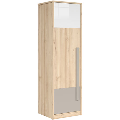 Schrank Stella mit 1 Tür, Holzoptik und Grau, 198.5cm