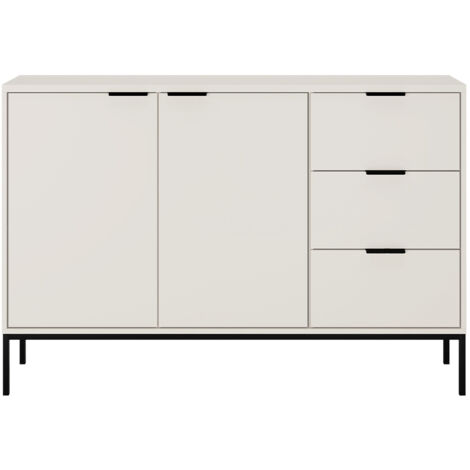 Buffet Seattle mit 3 Schubladen und 2 Türen, Weiß, 150cm