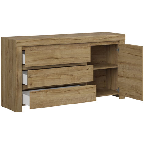 Buffet Hella mit 3 Schubladen und 1 Tür, Holzoptik, 156cm