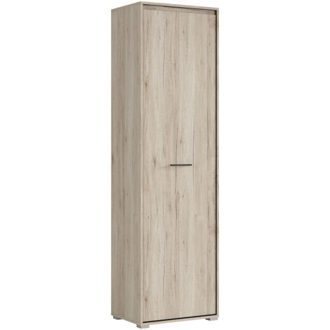Schrank Abriel mit 1 Tür, Holzoptik und Grau, 197cm