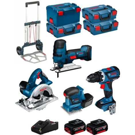 BOSCH Kit 18V BK403 (GST 18 V-LI S+GKS 18 V-LI+GSS 18V-10+GSR 18V-60 C+ 2x4,0Ah + GAL18V-40 ...