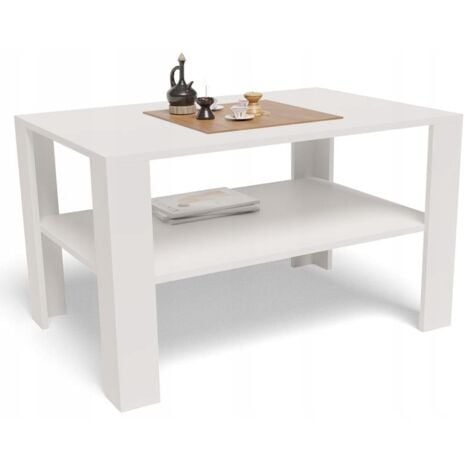 Table Basse EX3 Blanc - Table de salon Style contemporain - 100 x 68 x 60 cm