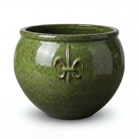 Poterie en terre cuite émaillée PAGNOL pot de fleurs bleu résistant au ...