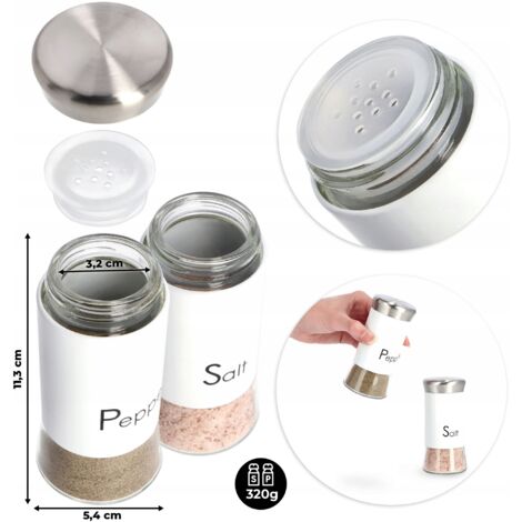 KADAX Set sale e pepe 2x150ml Contenitore sale e pepe in acciaio