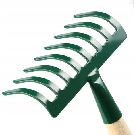 KADAX Rakes Rastrillo de jardín pequeño de 8 púas con mango
