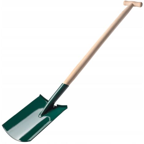 KADAX Pala Recta Pala de Jardín de Metal Mango de Madera 117cm