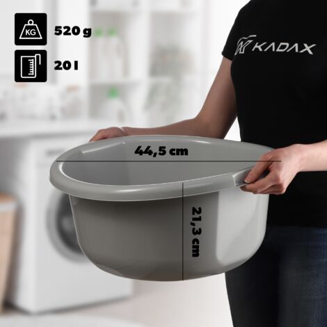 KADAX Lavabo de plástico para lavar a mano ropa y platos, con forma ...