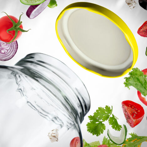 Tapas de tapa de tarro Fi66, tapón de rosca, tuercas de tarro, 4 clips ...