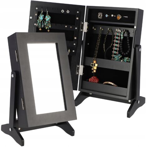 KADAX Joyero con Espejo, 21 x 15 x 30,5 cm, Caja de Tablero MDF, Joyero ...