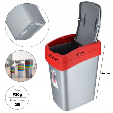 CURVER Flip Bin - Bote de Basura con Tapa Abatible de 25 L - Para ...