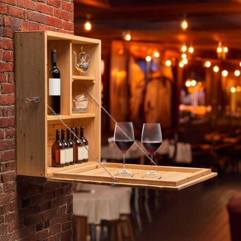 Mueble Bar de Pared con Mesa Gardiun Cheers 52x22x77,5 cm Armario de ...