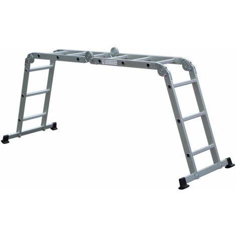 Escalera de Aluminio Profesional Articulada CATTERHOUSE Multiusos 4x3 Peldaños Altura Máxima de ...