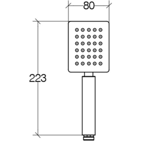 Lineabeta - Docia douchette carrée plate en laiton chromé
