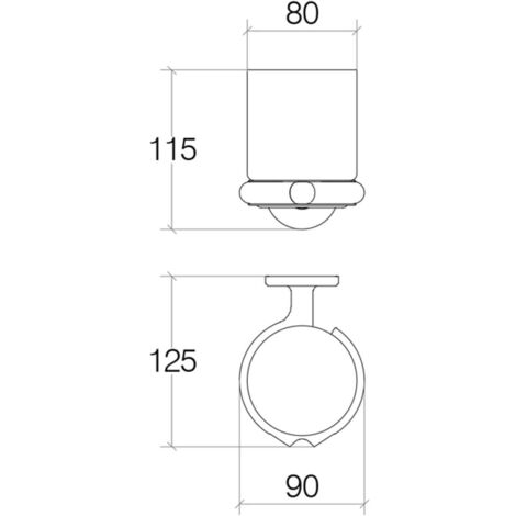 Lineabeta - Sbecà Wandzahnbürstenbecher aus verchromtem/satiniertem Messing